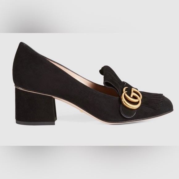 Gucci | Shoes | Womens Gucci Suede Mid Heel Pump | Poshmark